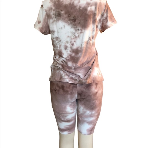 Yuna Fashion | Shorts | Tanwhite Tie Dye 2 Piece Short Set | Poshmark